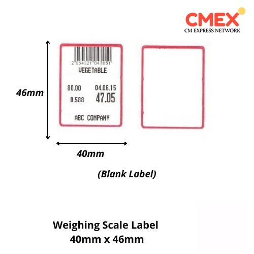 Thermal Scale Label Sticker Timbang Sticker 40mm x 46mm (BY ROLL) – JayaMax